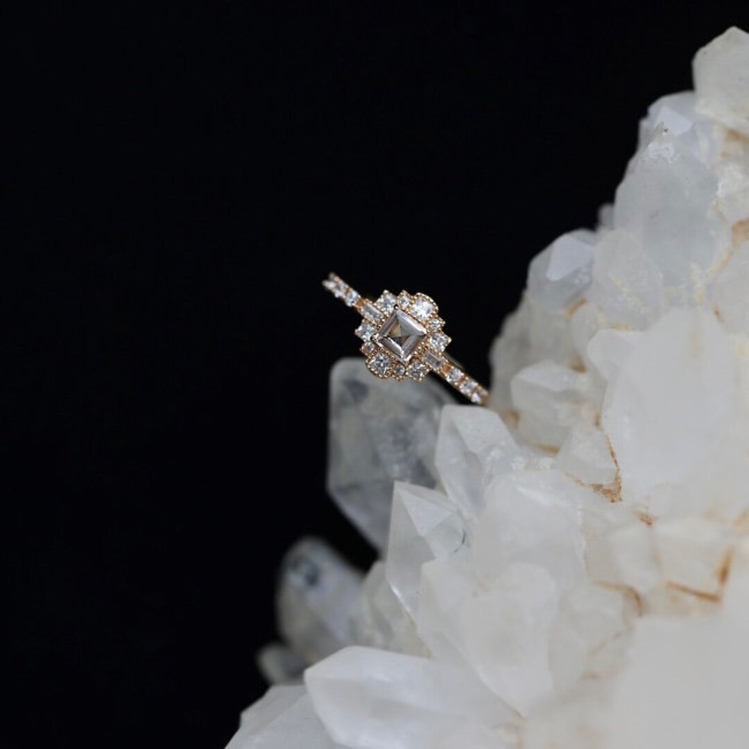 Dainty Diamond Promise Ring, Diamond Alternative Wedding Ring, White ...