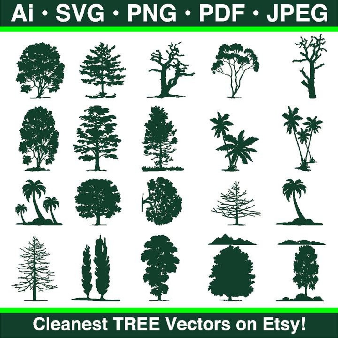Tree Silhouette SVG Bundle, Tree Silhouette Svg, Tree SVG, Trees Svg ...