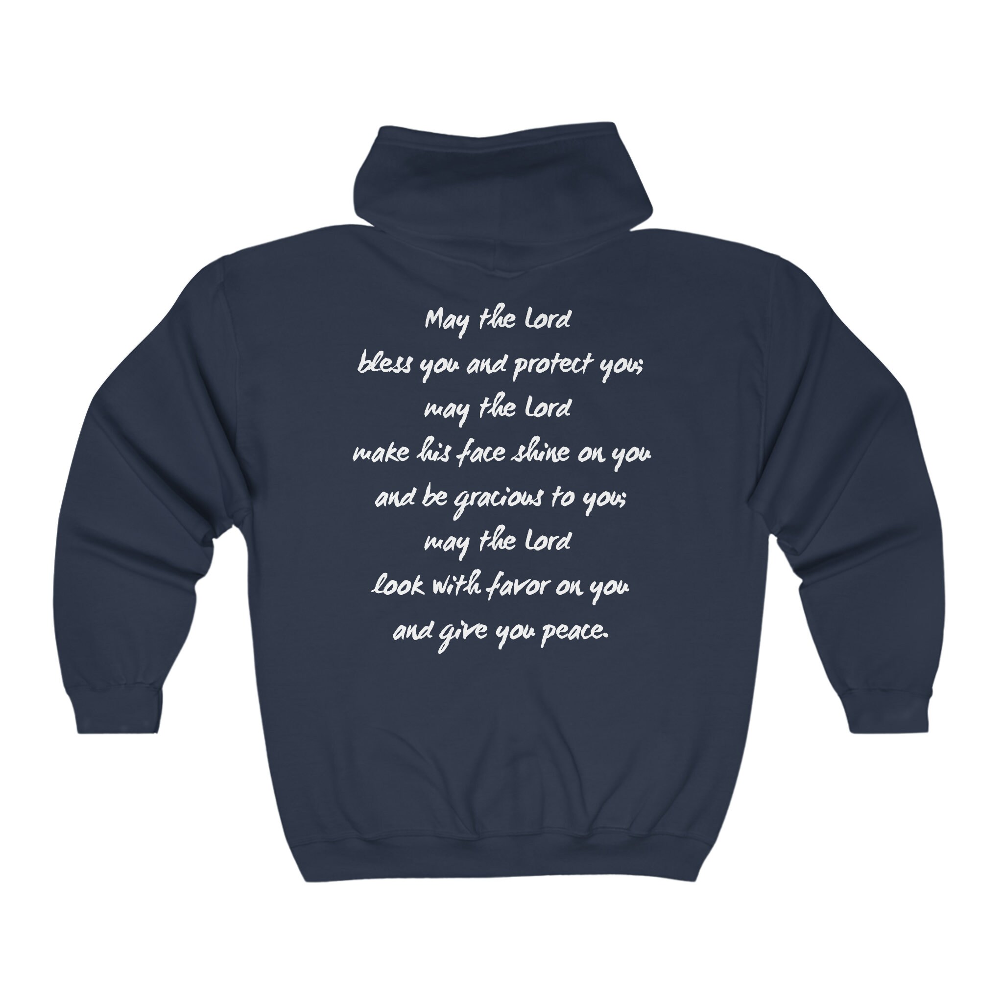 May the Lord Bless You Back Print Zip up Hoodie Blessing Sweatshirt ...