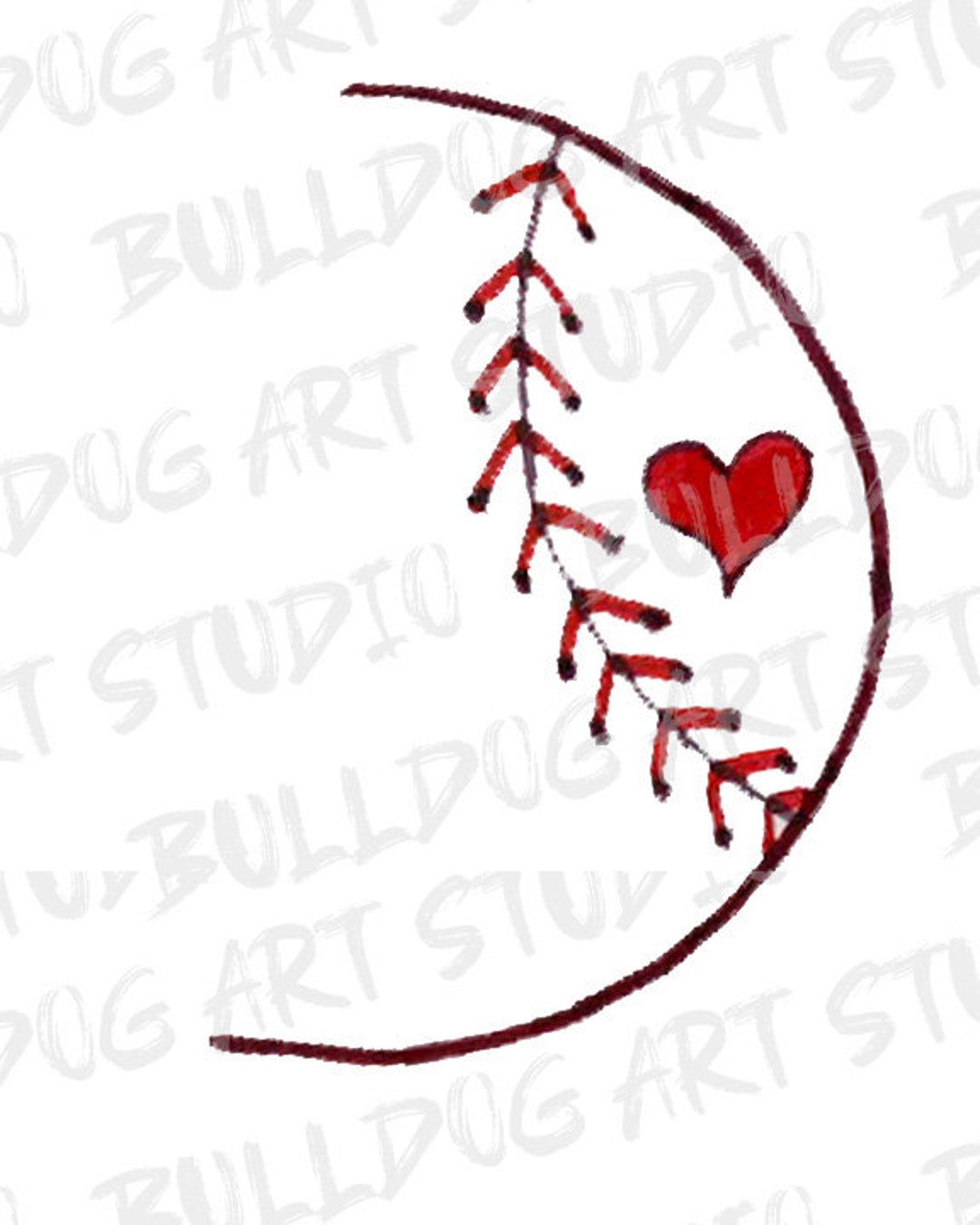 Baseball and Heart Watercolor - Etsy