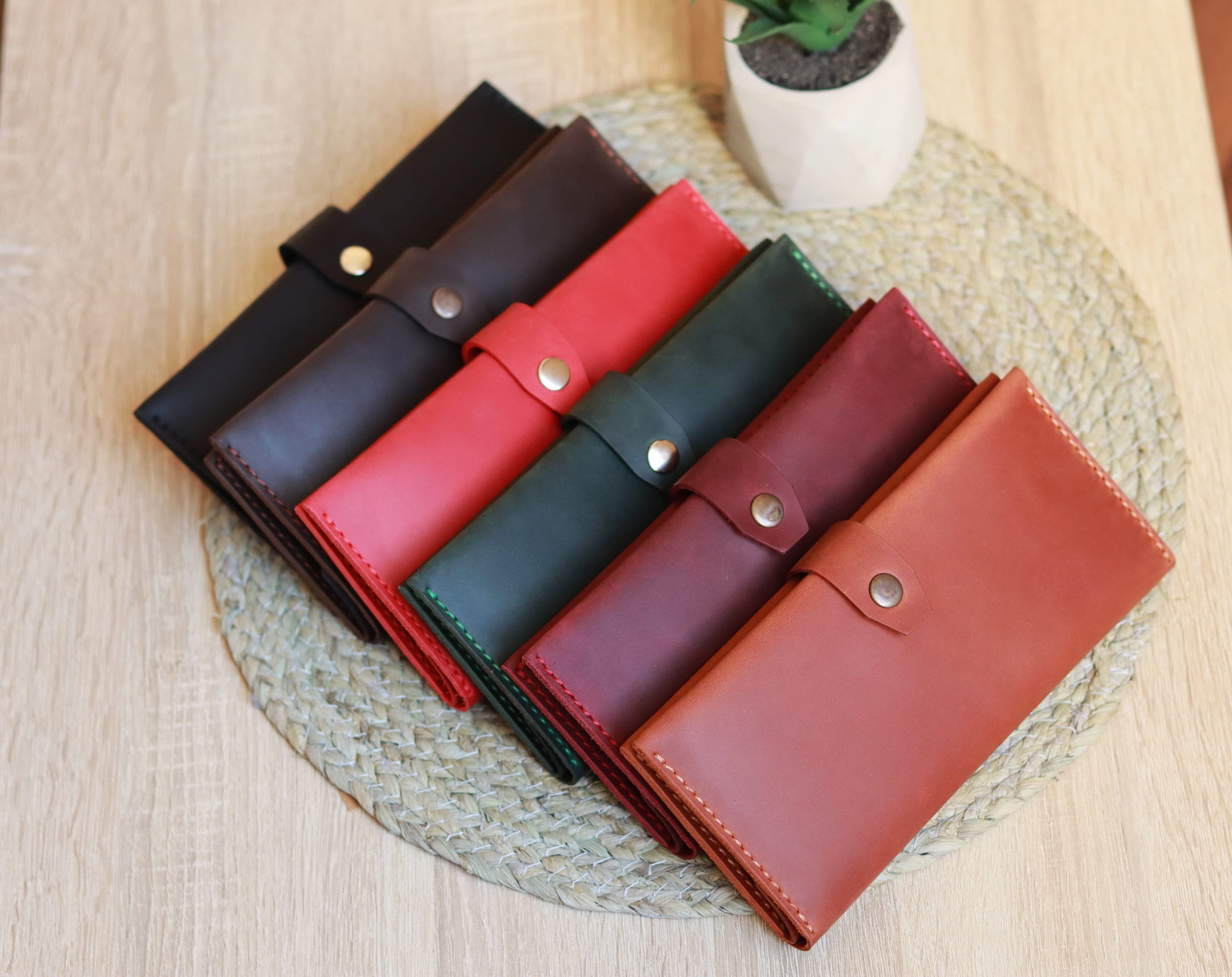 Personalized Long Wallet, Large Custom Wallet, Black Leather Wallet for ...