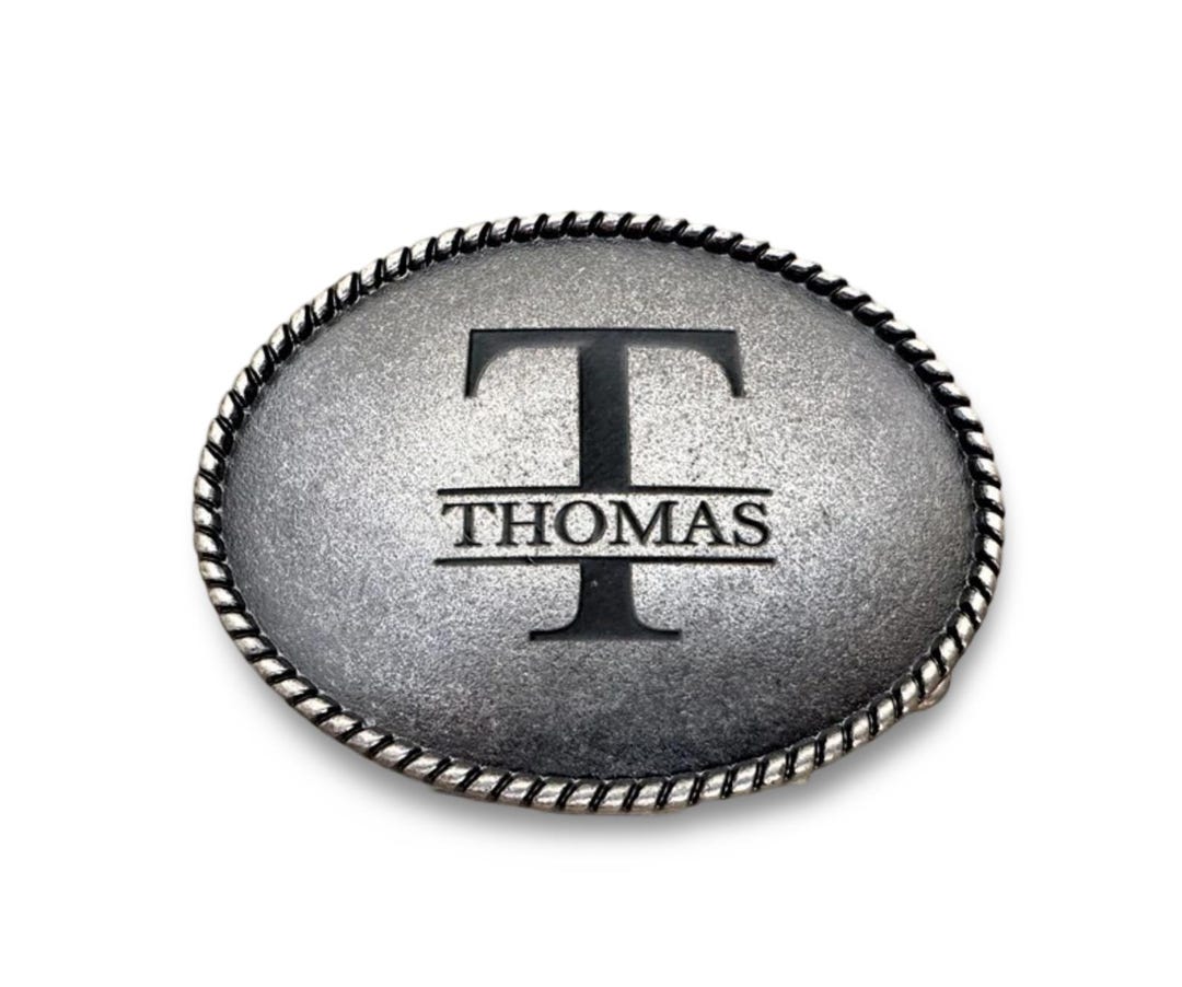 Engraved MONOGRAM Belt Buckle, Personalized Belt Buckle, Groomsman Belt ...