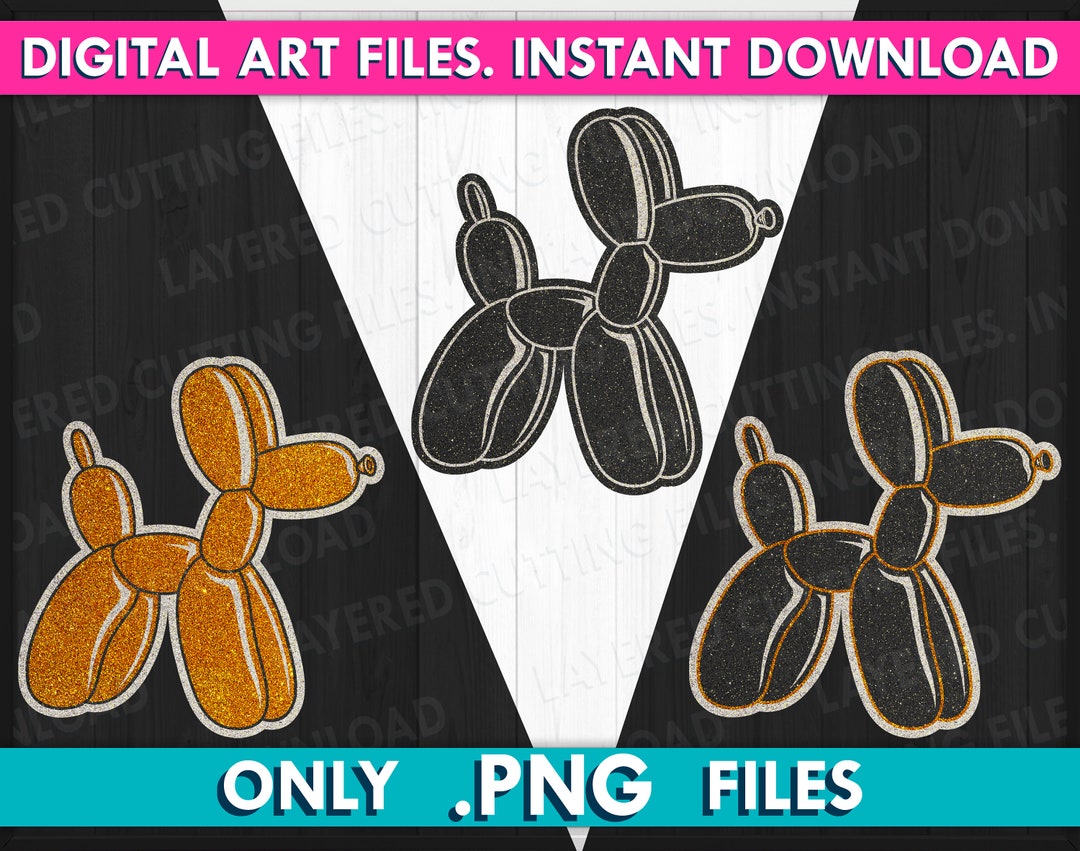 Ballon Poodle Glitter Png Balloon Dog Png Balloon Png - Etsy