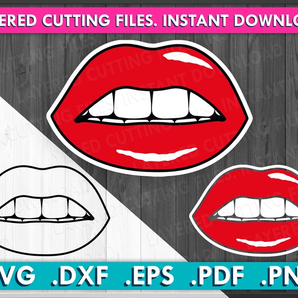 Lips and Teeth Svg - Etsy