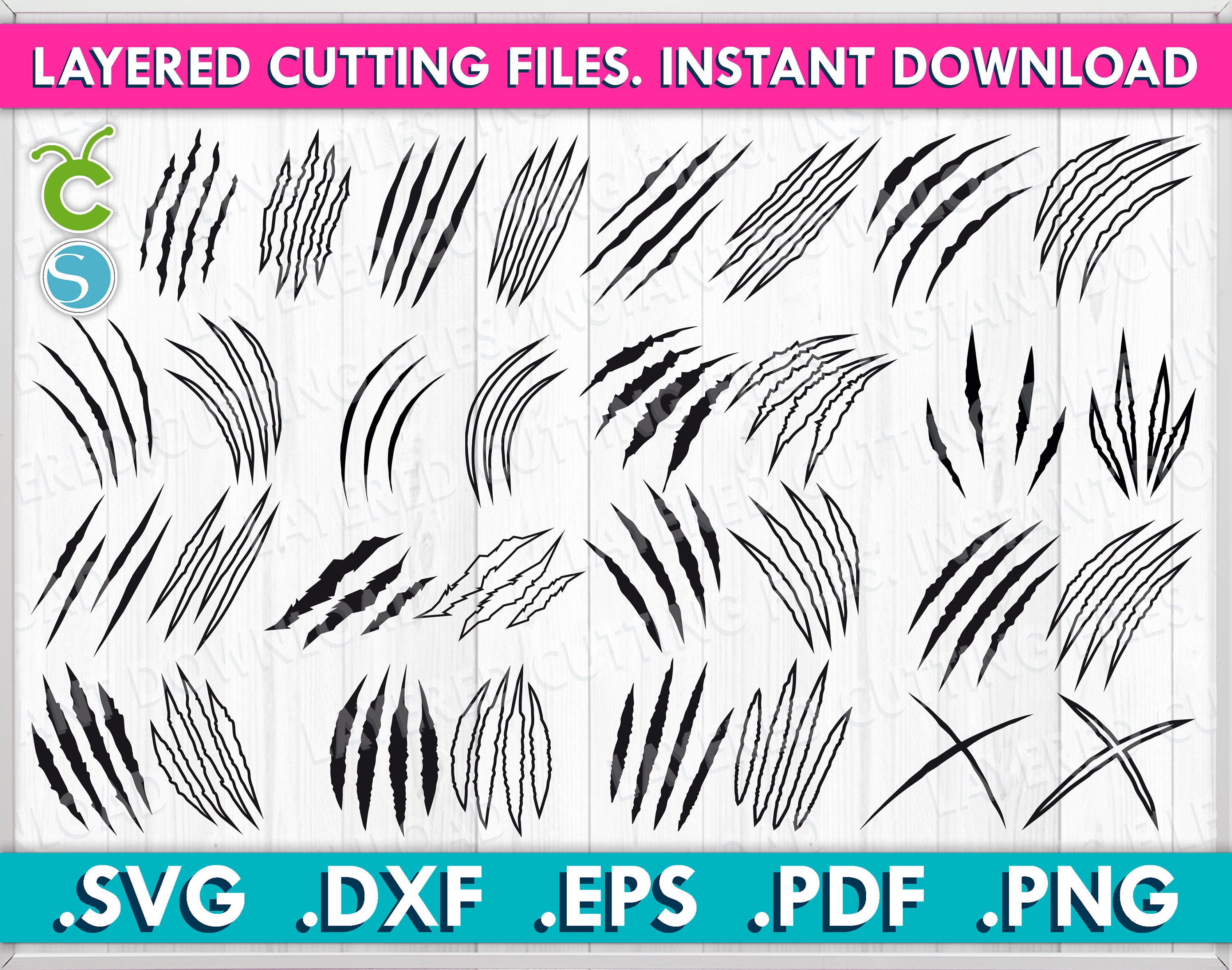 Claw Marks Svg Scratches Svg Cut Svg Files Incision Svg - Etsy