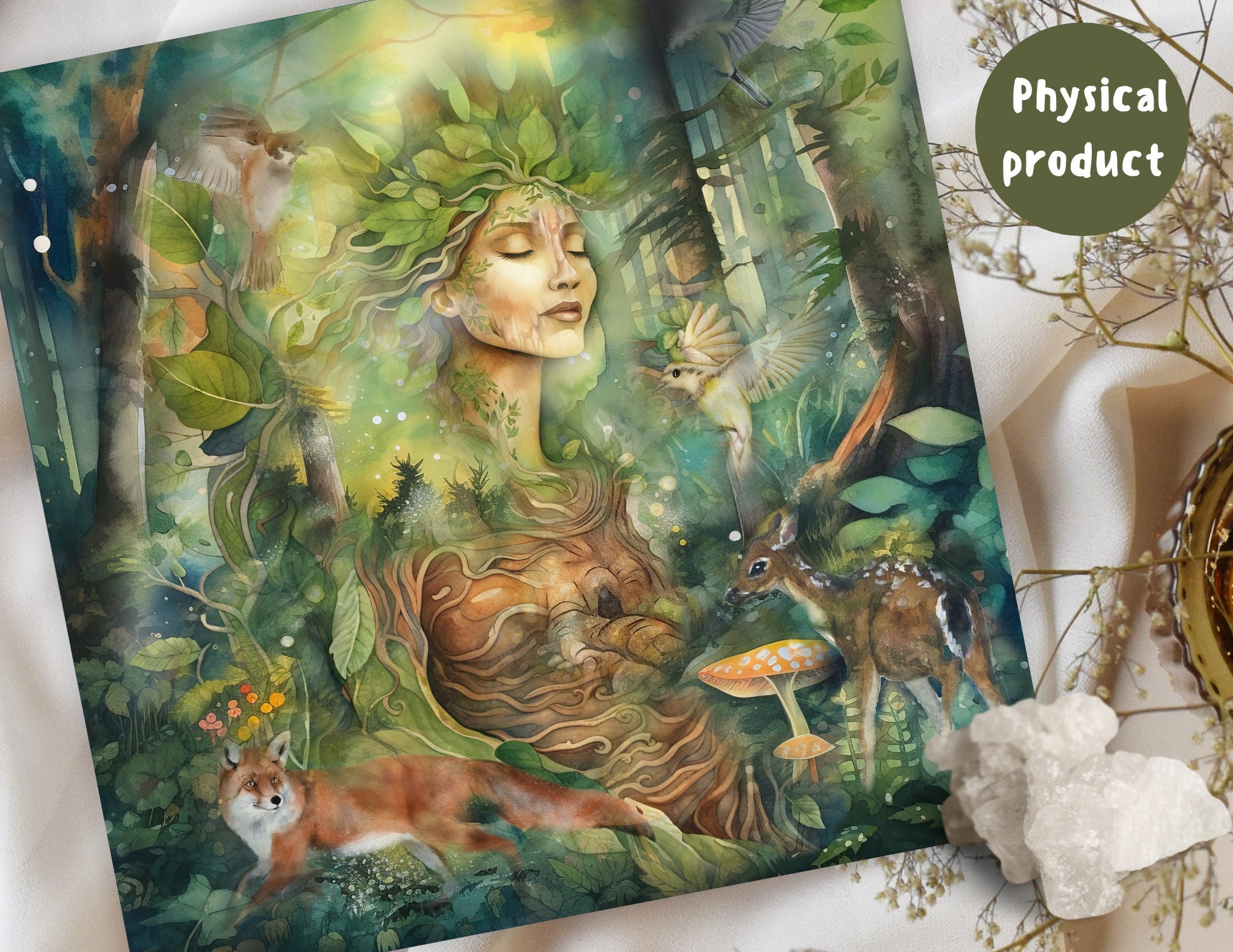 Card: Powerful Gaia Goddess, Divine Feminine Altar Card & Mystical ...