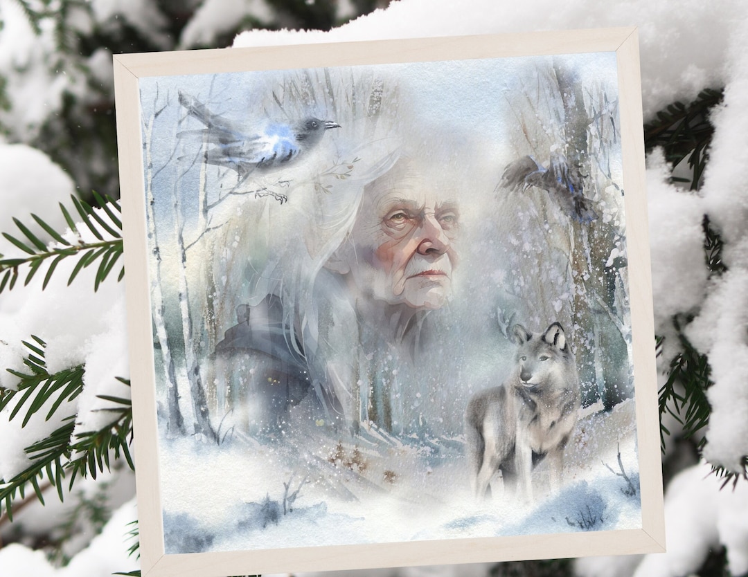 Winter Wisdom: Yule Winter Goddess Art, Shamanic Art, Spiritual Holiday ...
