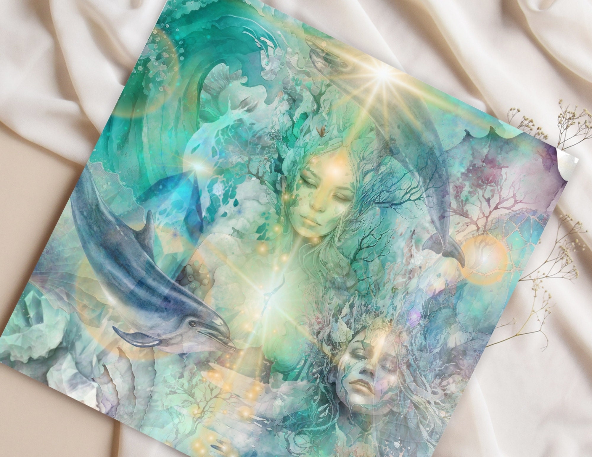 Mermaid Underwater, Mermaid Wall Art, Mermaid Wall Decor, Divine ...