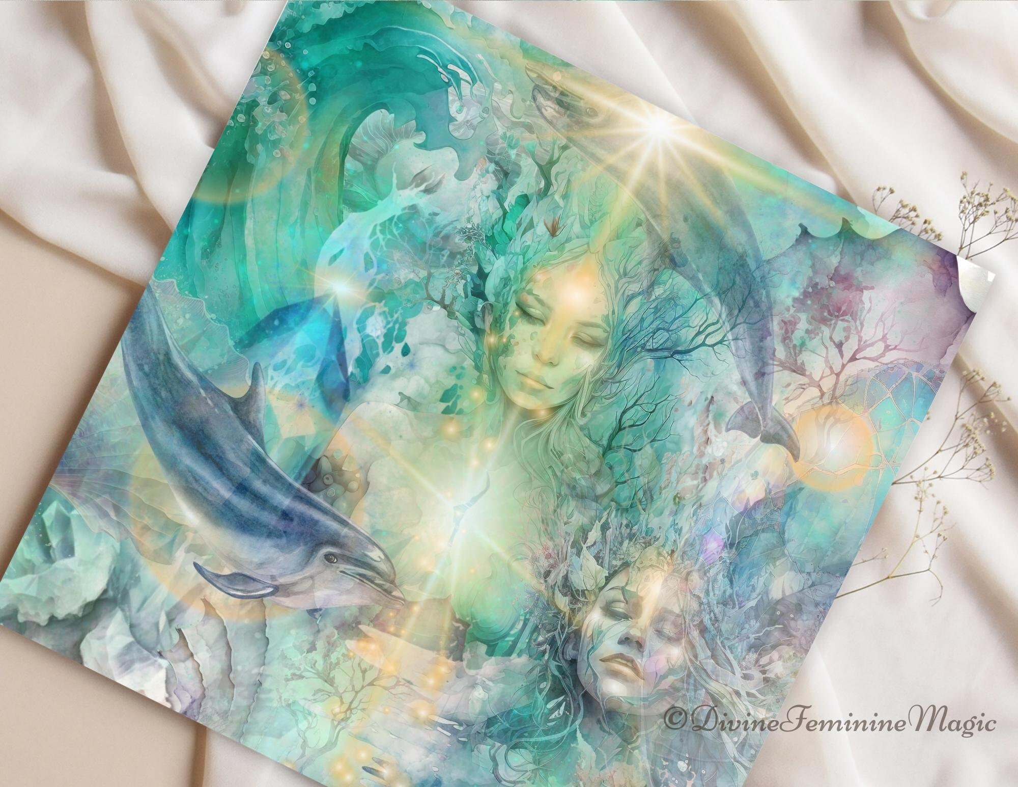 Mermaid Underwater, Mermaid Wall Art, Mermaid Wall Decor, Divine ...
