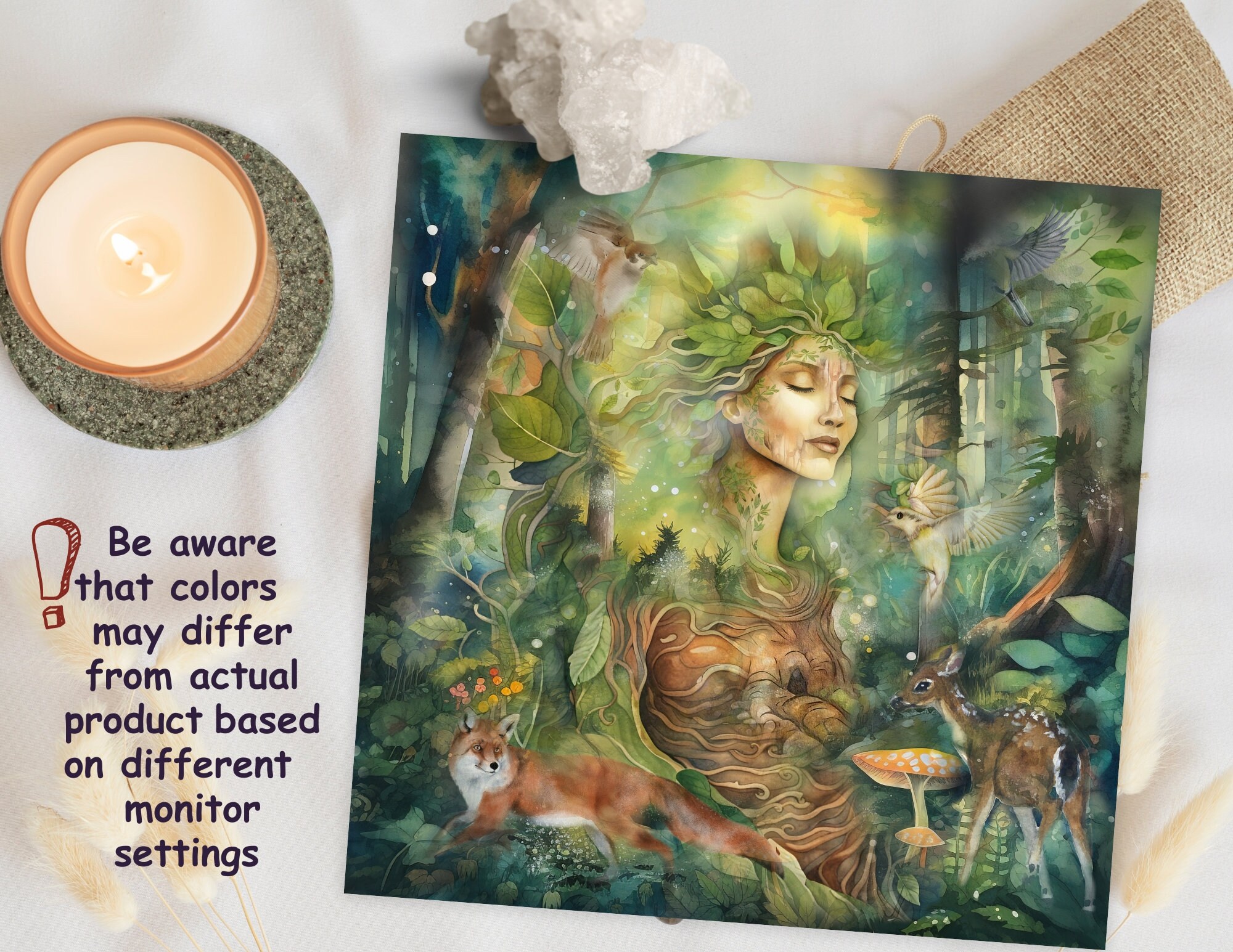 Card: Powerful Gaia Goddess, Divine Feminine Altar Card & Mystical ...
