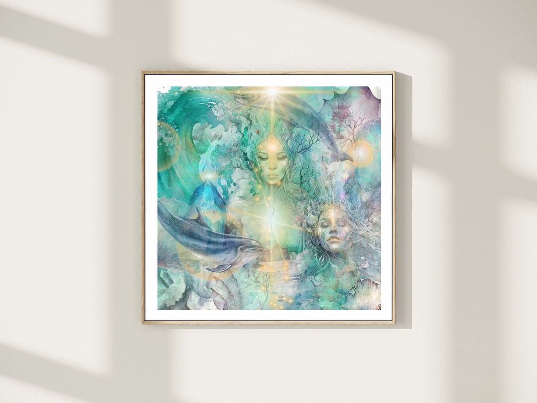 Mermaid Underwater, Mermaid Wall Art, Mermaid Wall Decor, Divine ...