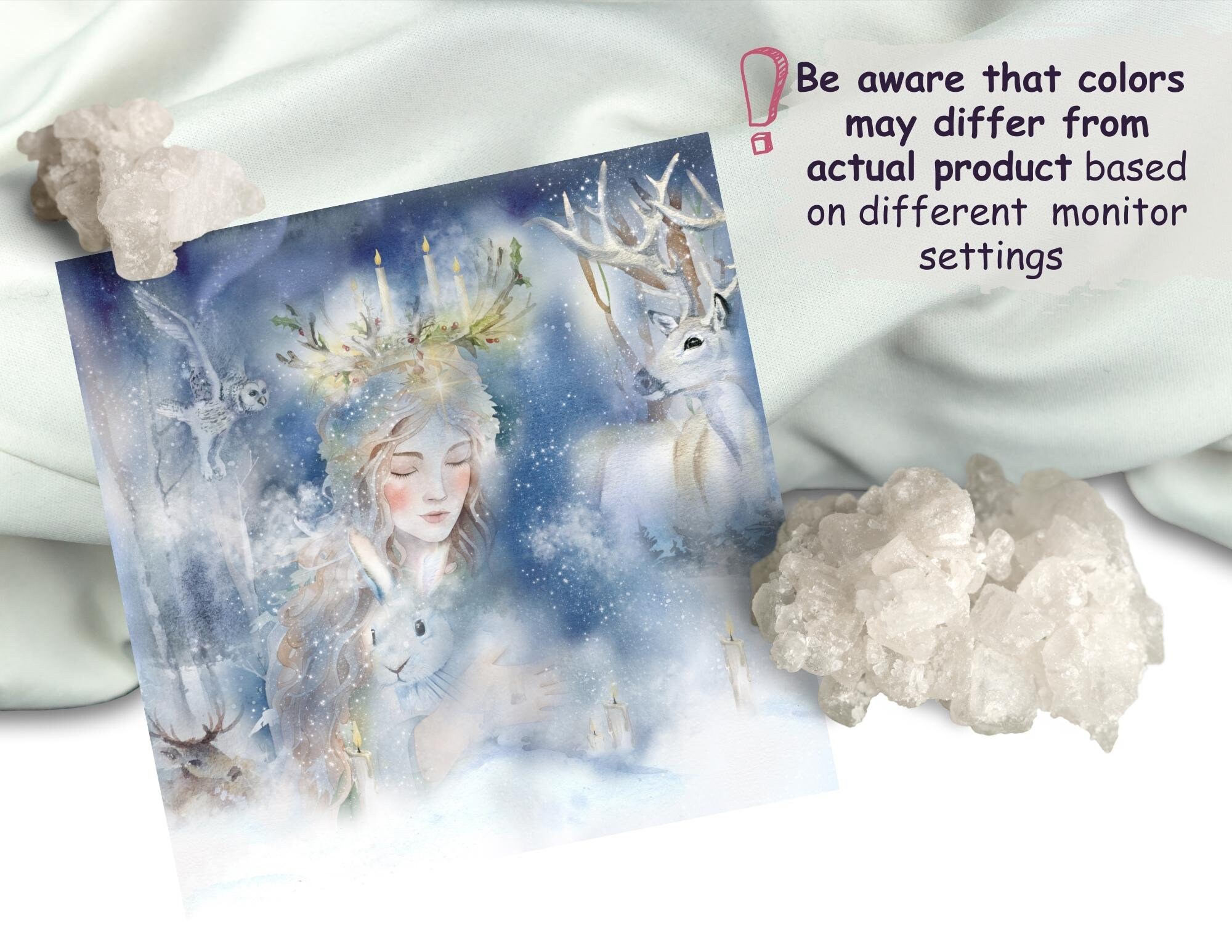 Magic Winter Fairytale, Yule Art Print, Pagan Art, Shamanic Art, Divine ...