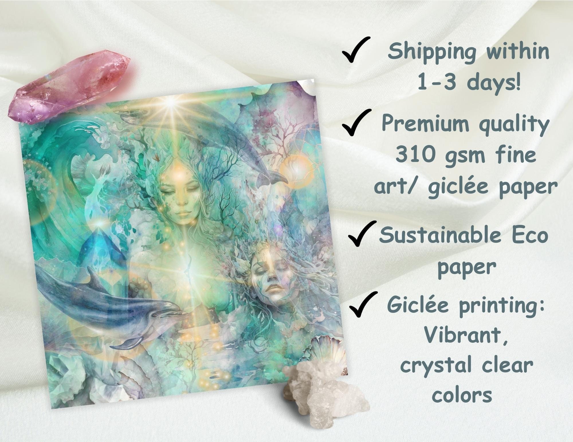 Mermaid Underwater, Mermaid Wall Art, Mermaid Wall Decor, Divine ...