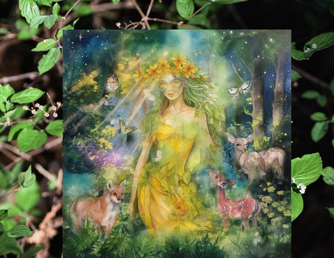 Card: Powerful Fairy Goddess, Pagan Art, Goddess Card, Celtic Art ...