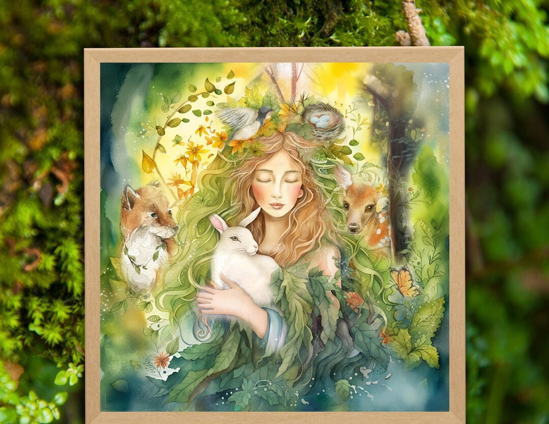 Maiden Gaia: Spring Goddess Art Print Divine Feminine Art - Etsy