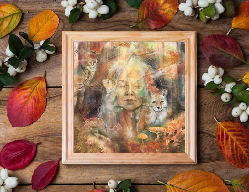 Autumn/ Mabon Magic: Fall Art Print pagan art shamanic art - Etsy.de