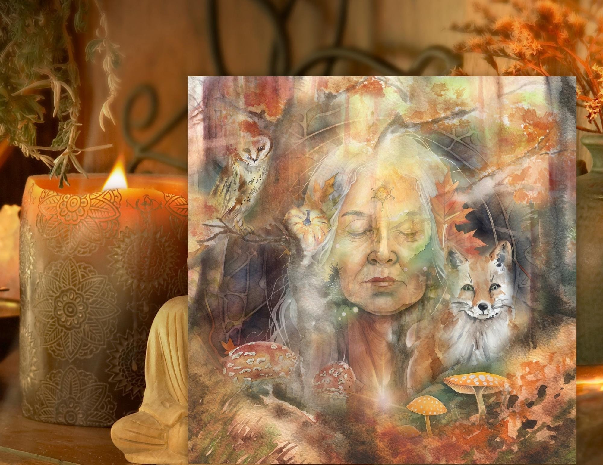 Autumn/ Mabon Magic: Fall Art Print pagan art shamanic art - Etsy.de