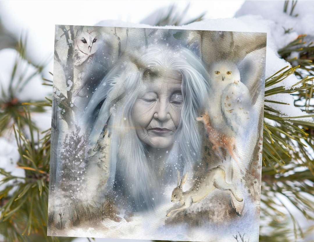 Card: Yule Winter Shaman, Magic Yule Art Print, Pagan Art, Shamanic Art ...