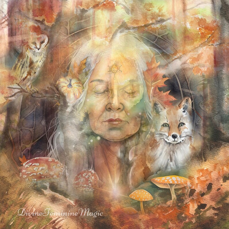 Autumn/ Mabon Magic: Fall Art Print pagan art shamanic art - Etsy.de