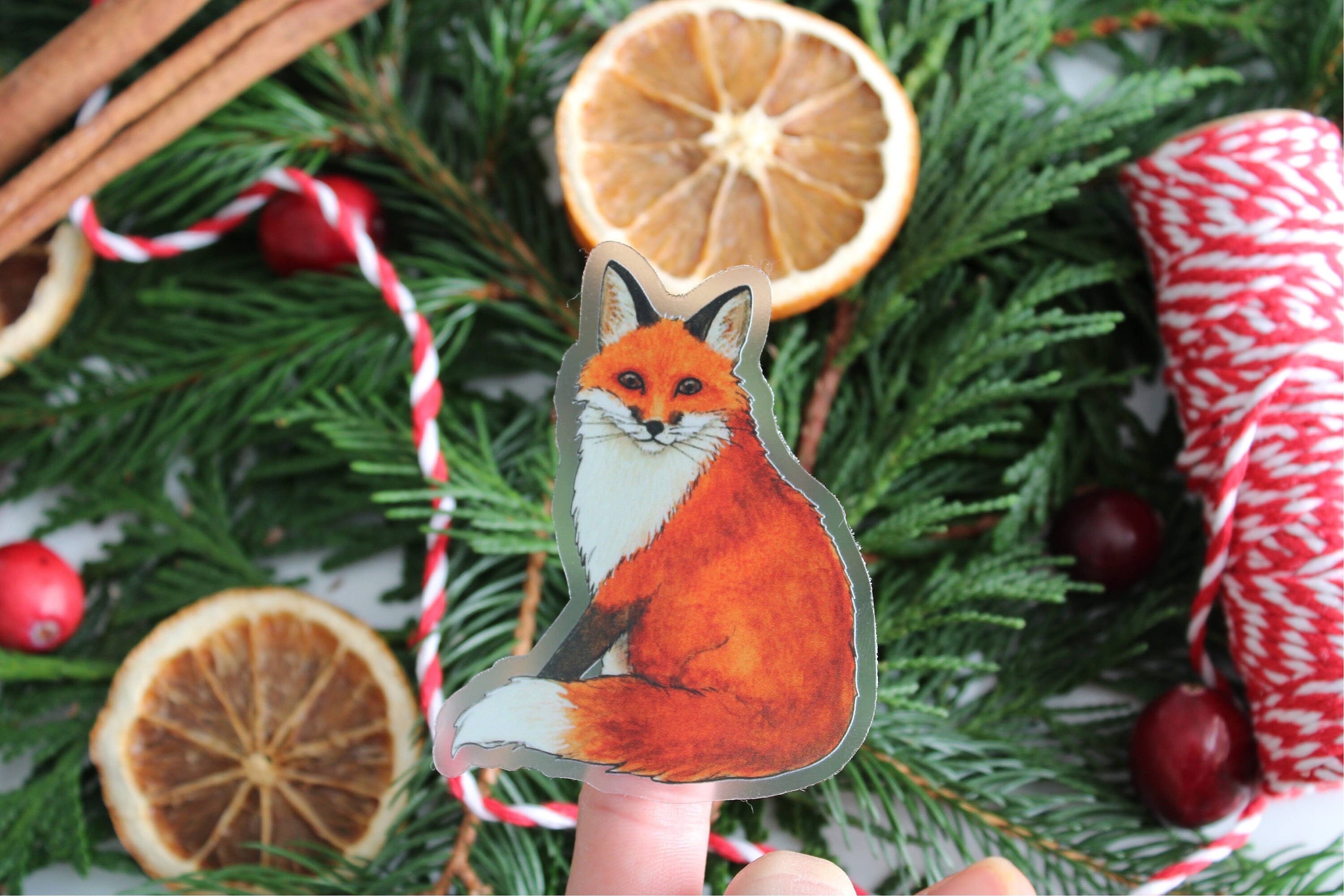 Fox Sticker /clear Die Cut Vinyl Sticker - Etsy