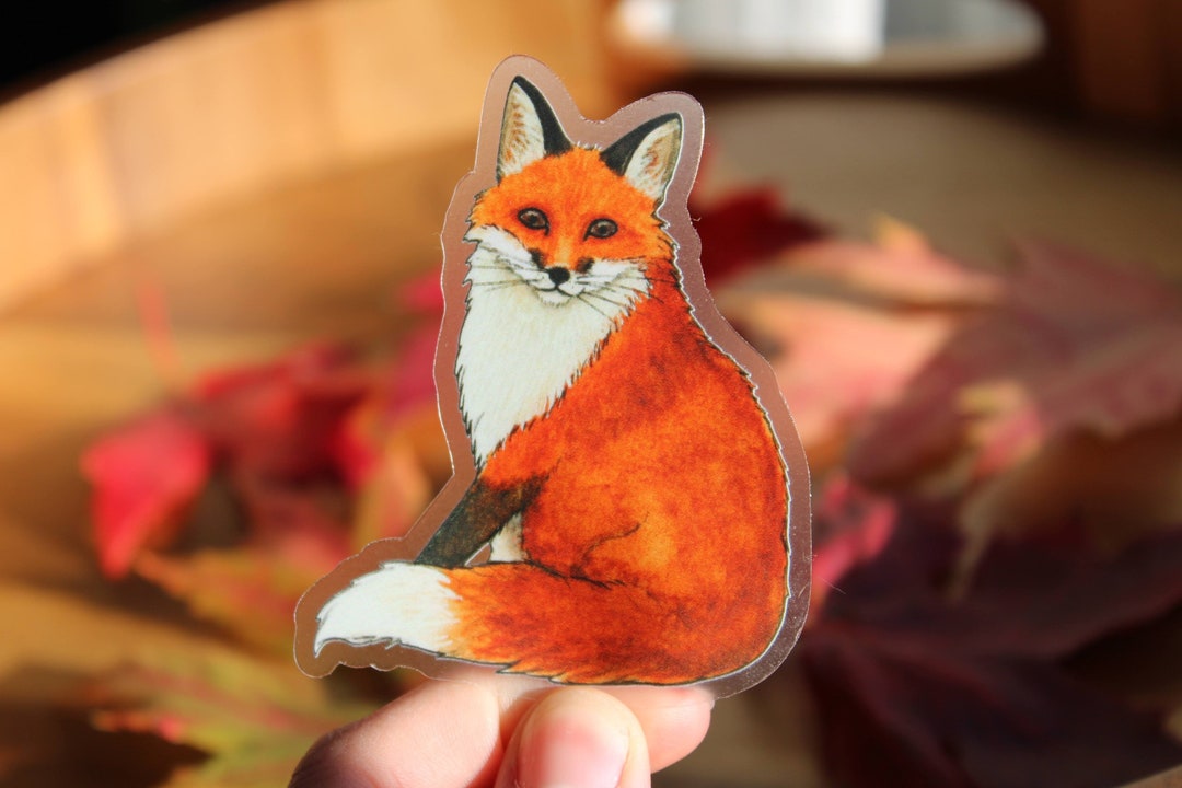 Fox Sticker /clear Die Cut Vinyl Sticker - Etsy