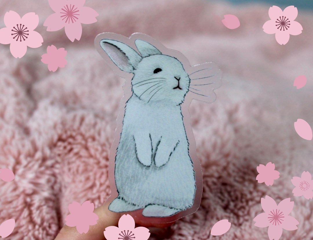 Clear Vinyl Bunny Sticker - Etsy