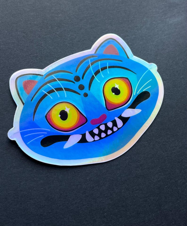Derpy Blue Tiger - K Pop Demon Hunters Inspired Shiny Sticker - Etsy