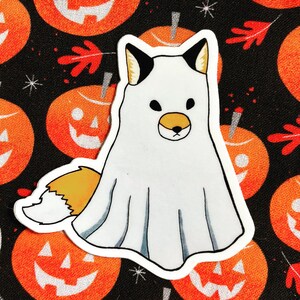 Spooky Fox Ghost Vinyl Sticker - Halloween Sticker - Etsy