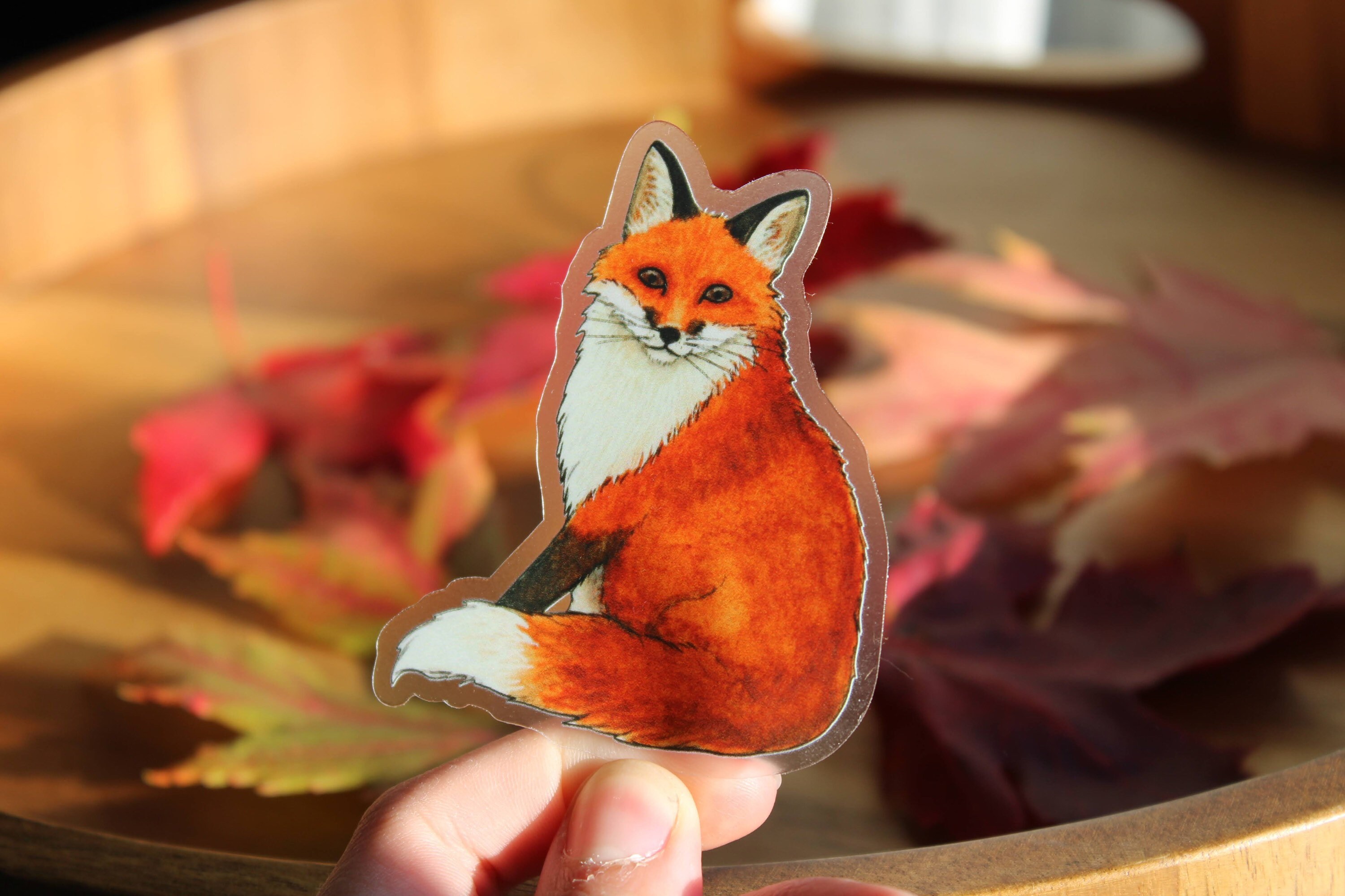 Fox Sticker /clear Die Cut Vinyl Sticker - Etsy