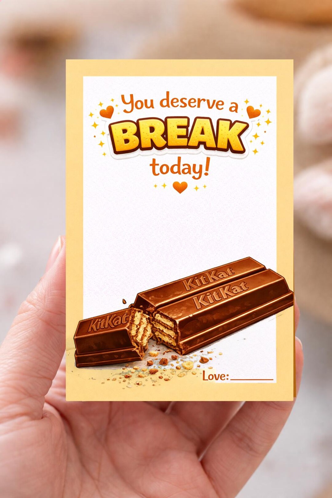 Kitkat Chocolate Bar Gift Tag, "you Deserve a Break" Appreciation ...
