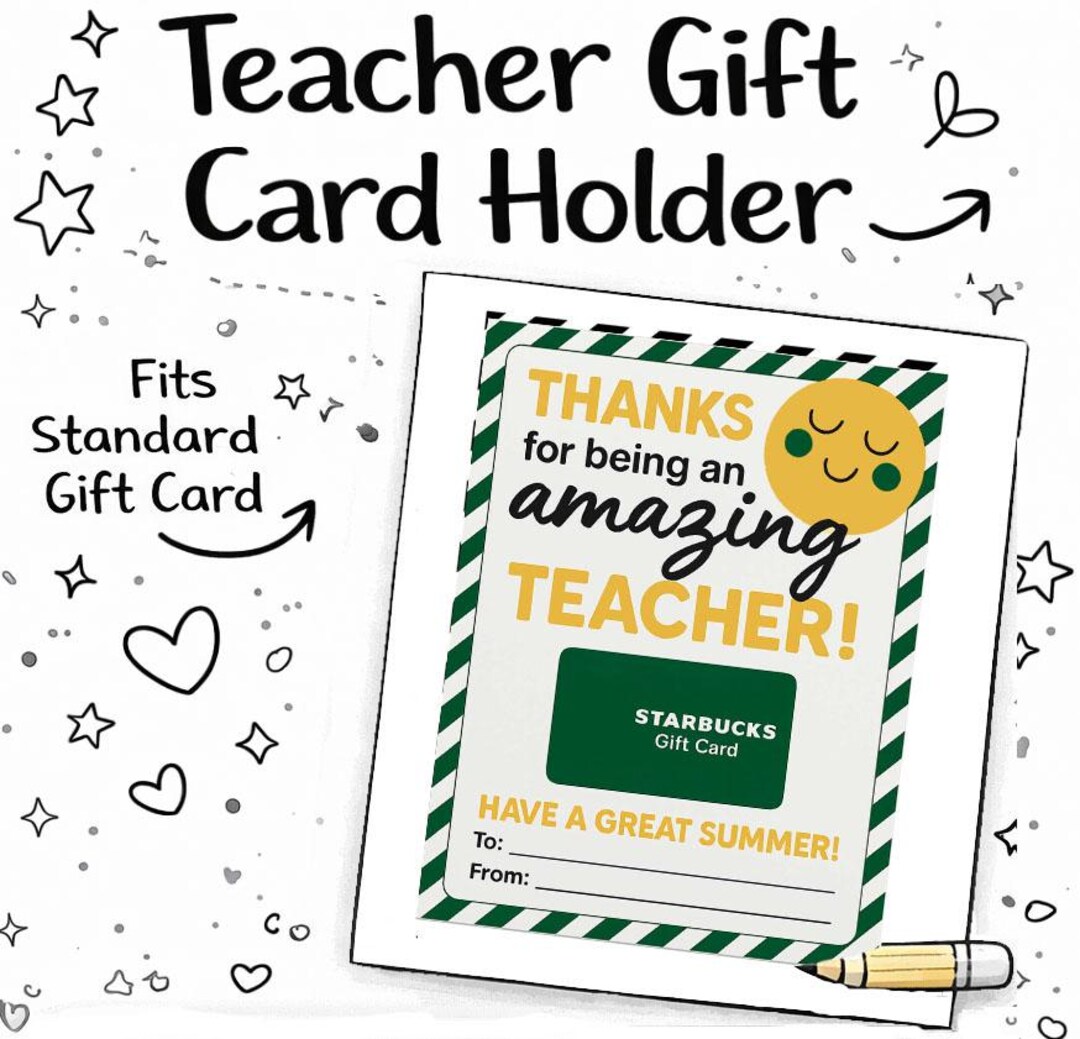 Starbucks Teacher Gift Card Holder, Thanks Latte, Appreciation Gift ...