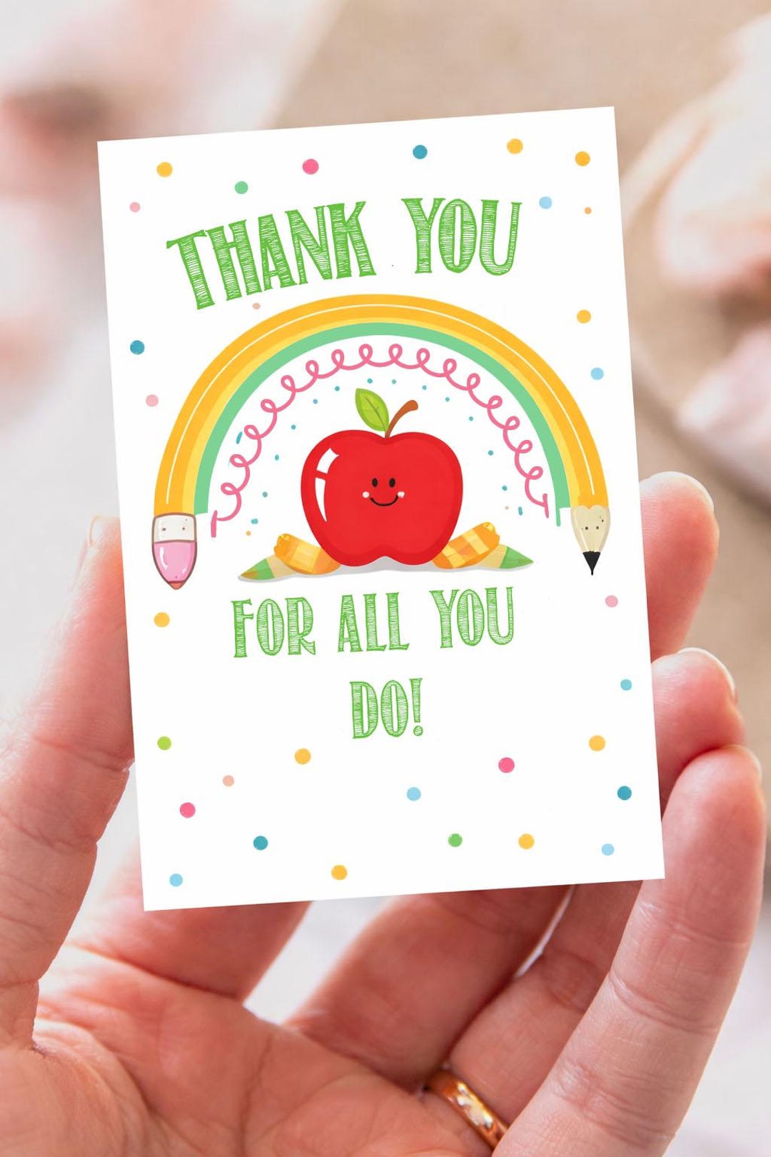 Rainbow Pencil Teacher Gift Tags, Thank You Appreciation Labels ...