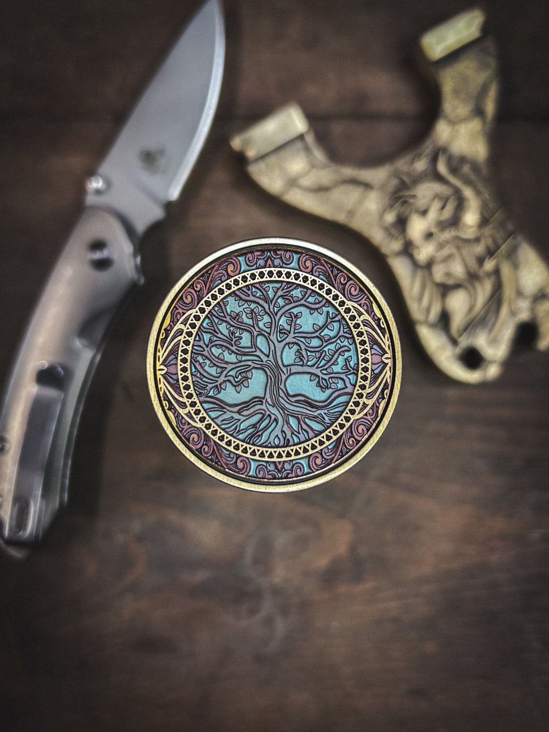 Multicoloured Tree of Life Coin - Etsy