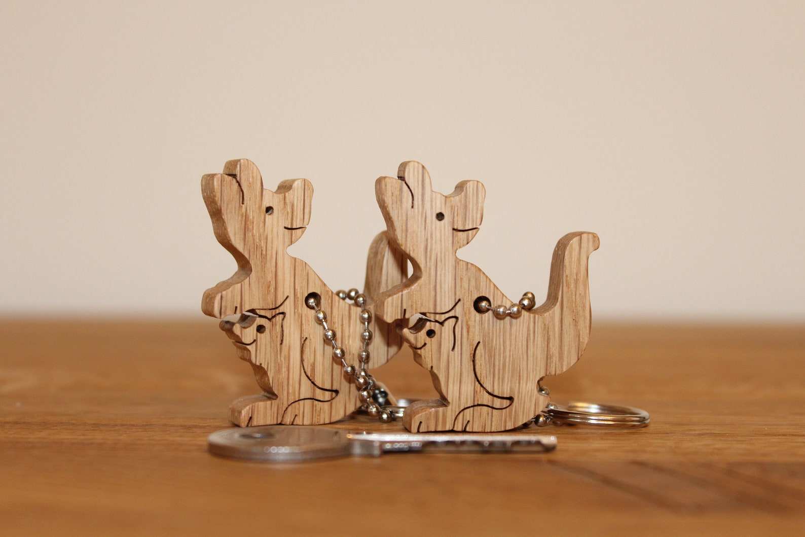 Handmade wooden Kangaroo Key Chain Keyring. | Etsy