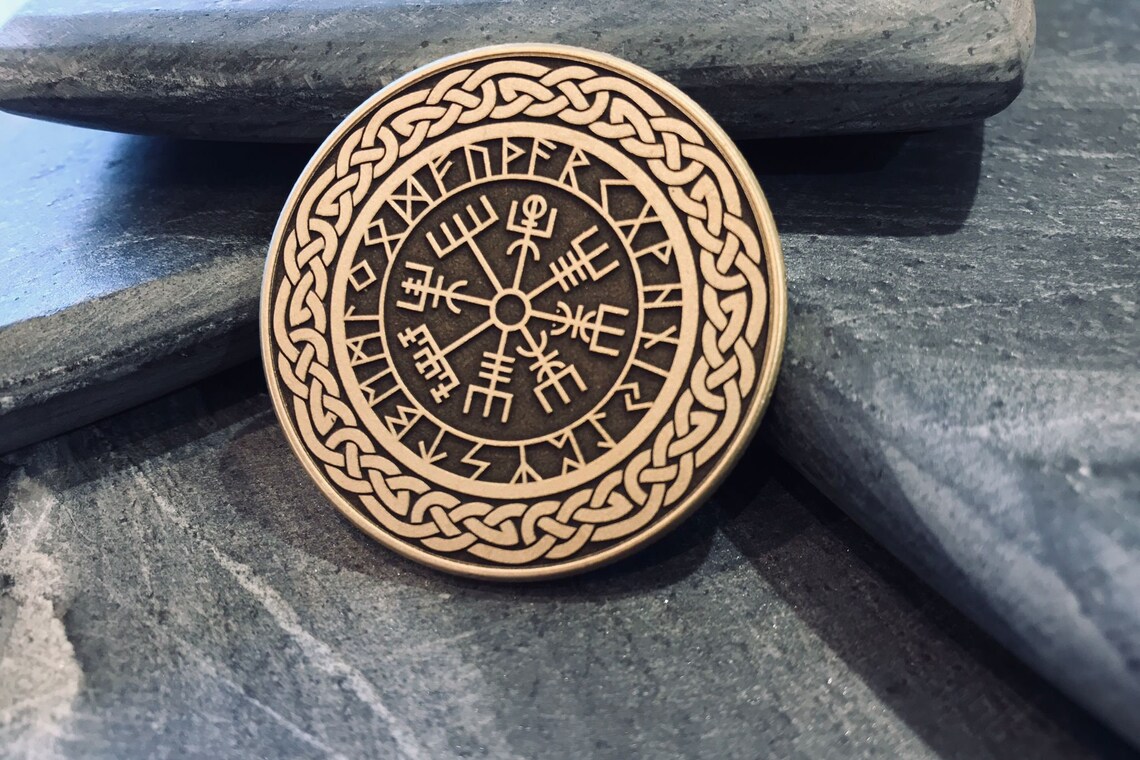 Vegvisir Viking Compass Coin - Etsy