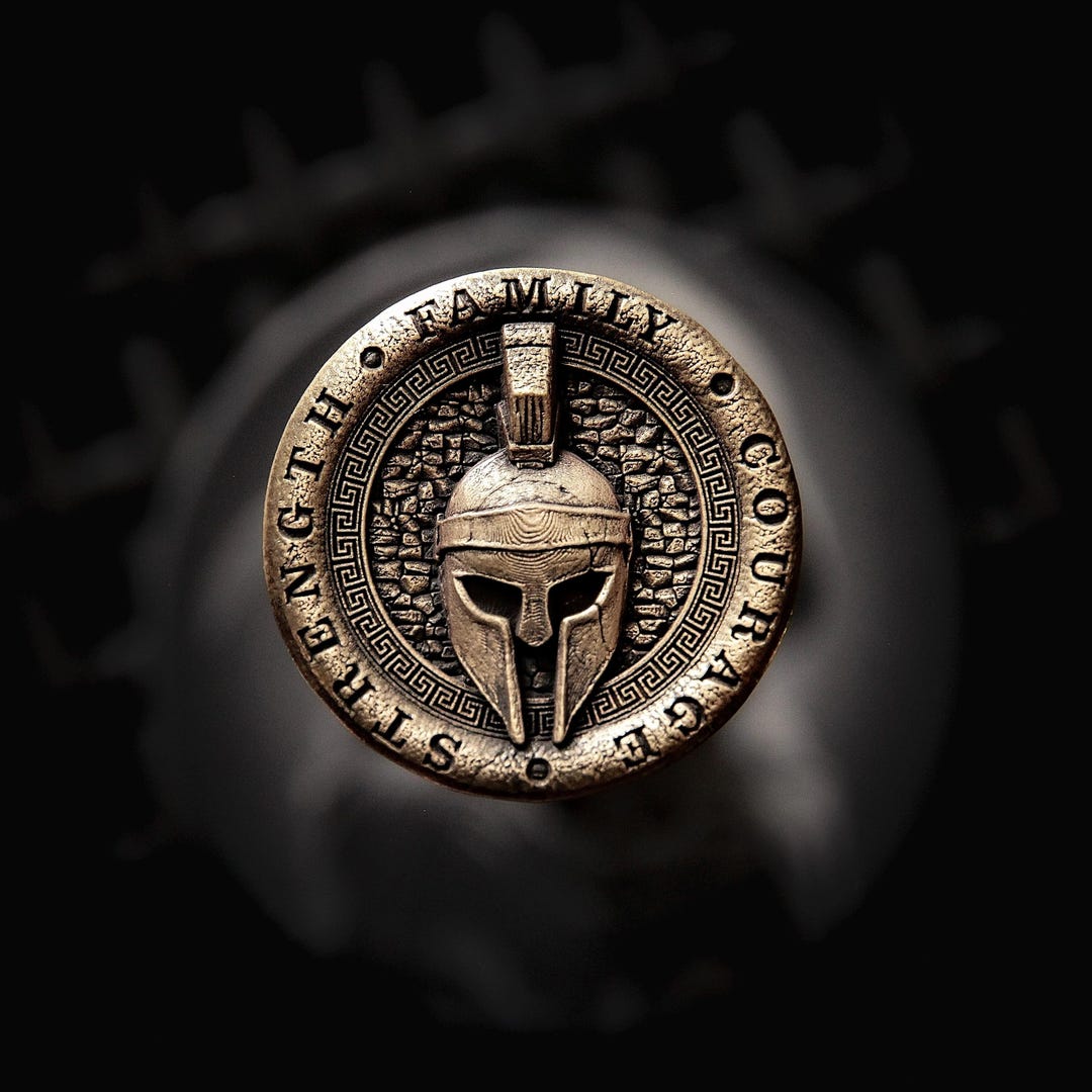 Spartan EDC Coin – Strength, Family, Courage - Etsy