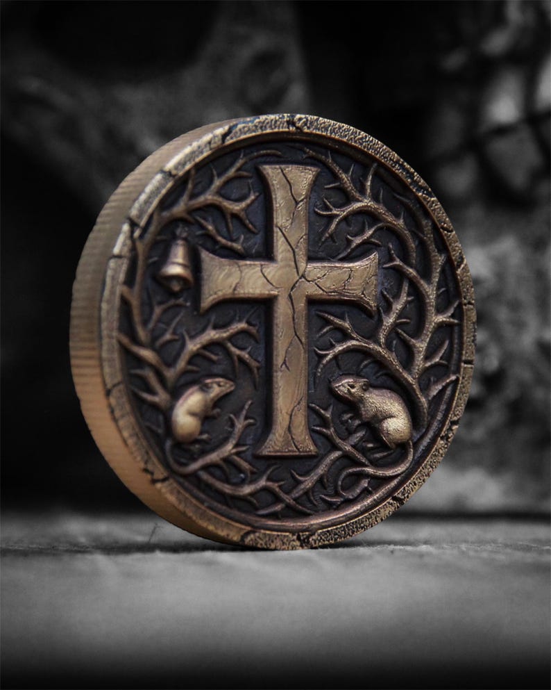 Plague Doctor Solid Brass Coin | Gothic Collector Token, Double-sided ...