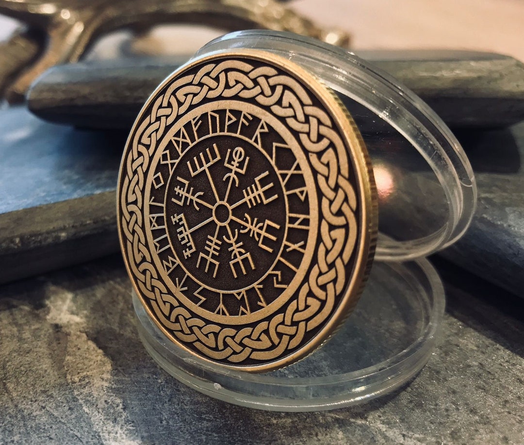 Vegvisir Viking Compass Coin - Etsy