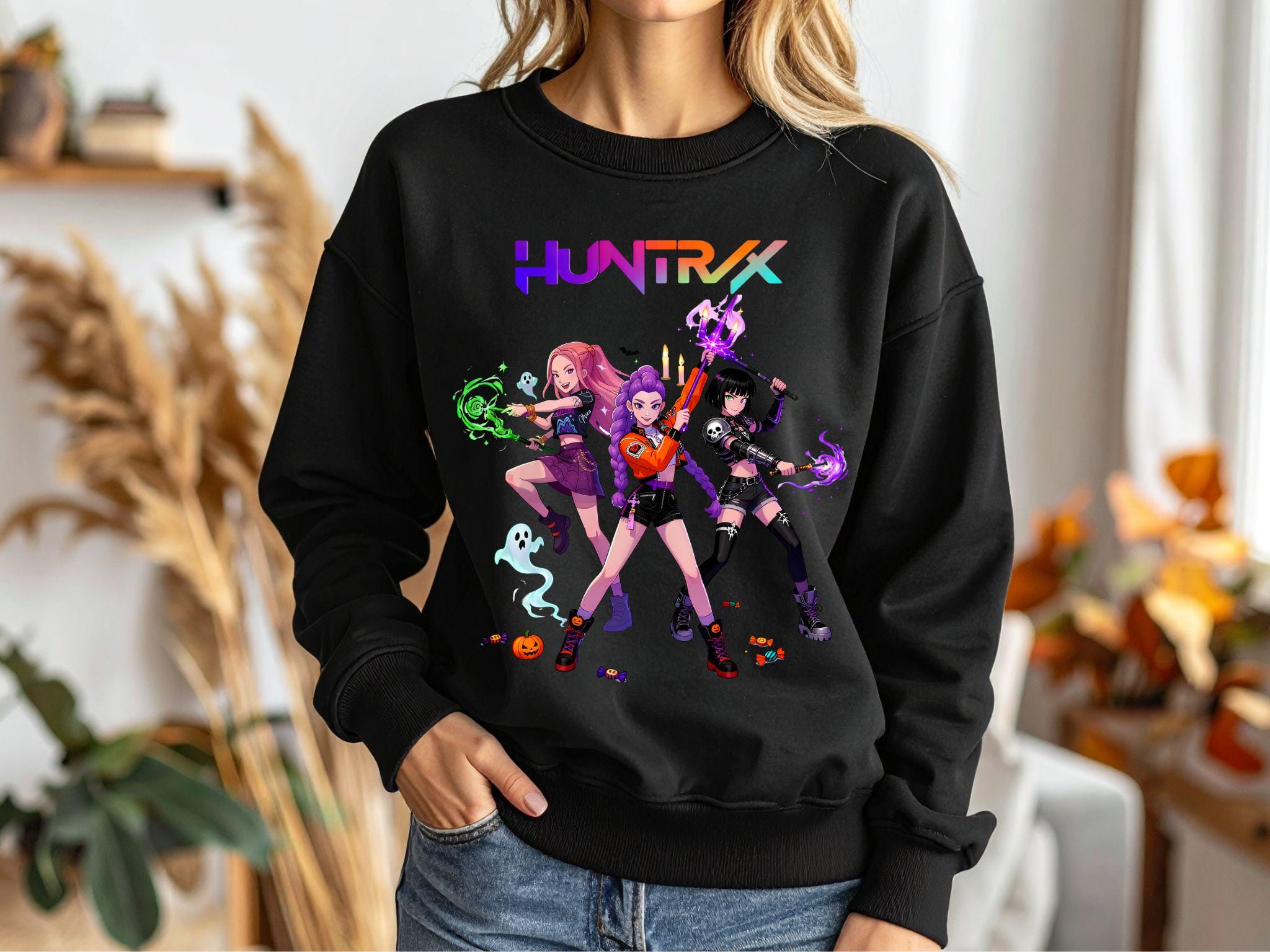 Huntrix Halloween Clipart: Spooky Anime Magical Girls PNG (digital ...