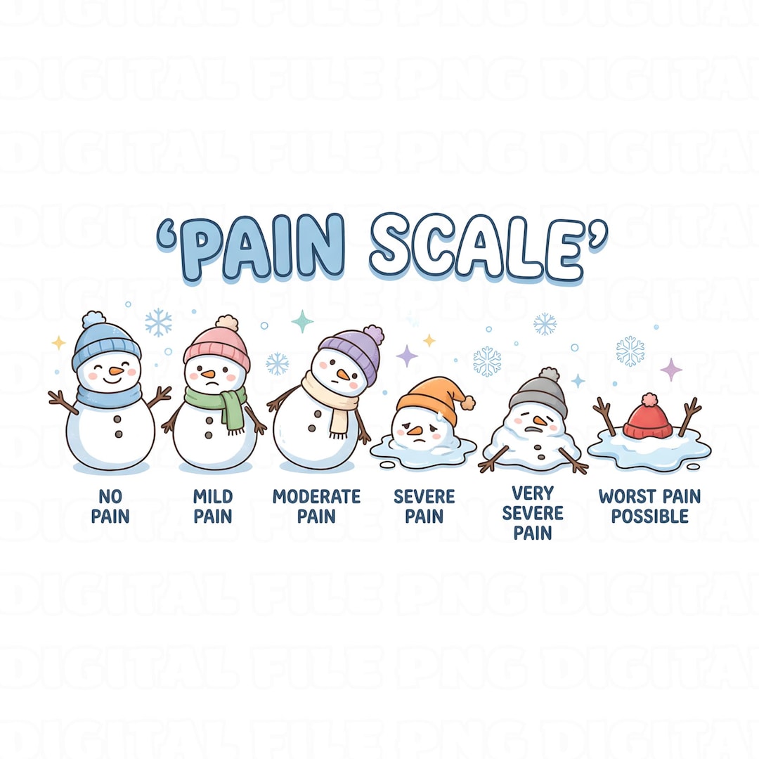 Funny Christmas Pain Scale Snowman PNG | Winter Sublimation Design - Etsy