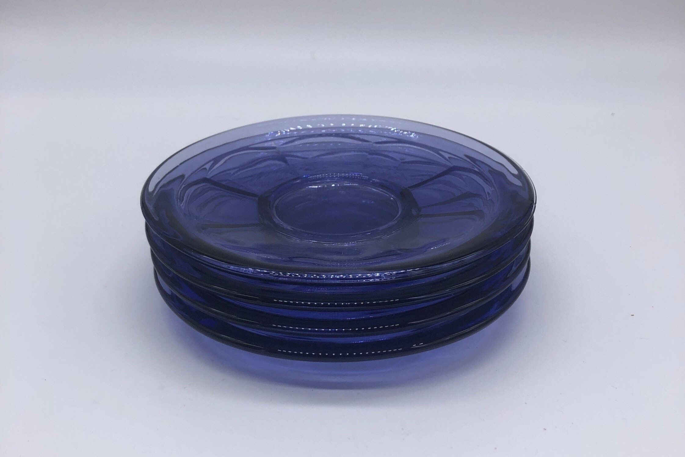 Val Saint Lambert Alexandrite, Neodymium Purple Saucers, Saucers, Set ...