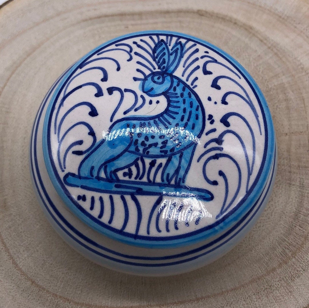 Vintage Deruta Mario Sambuco SM Ceramic Box With Lid, Trinket Dish ...