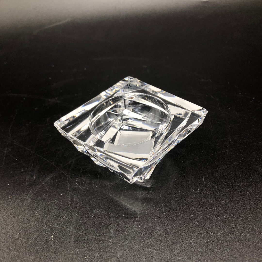 Crystal JG Durand France Square Open Salt Cellar in Pyramid Shape. 1980 ...