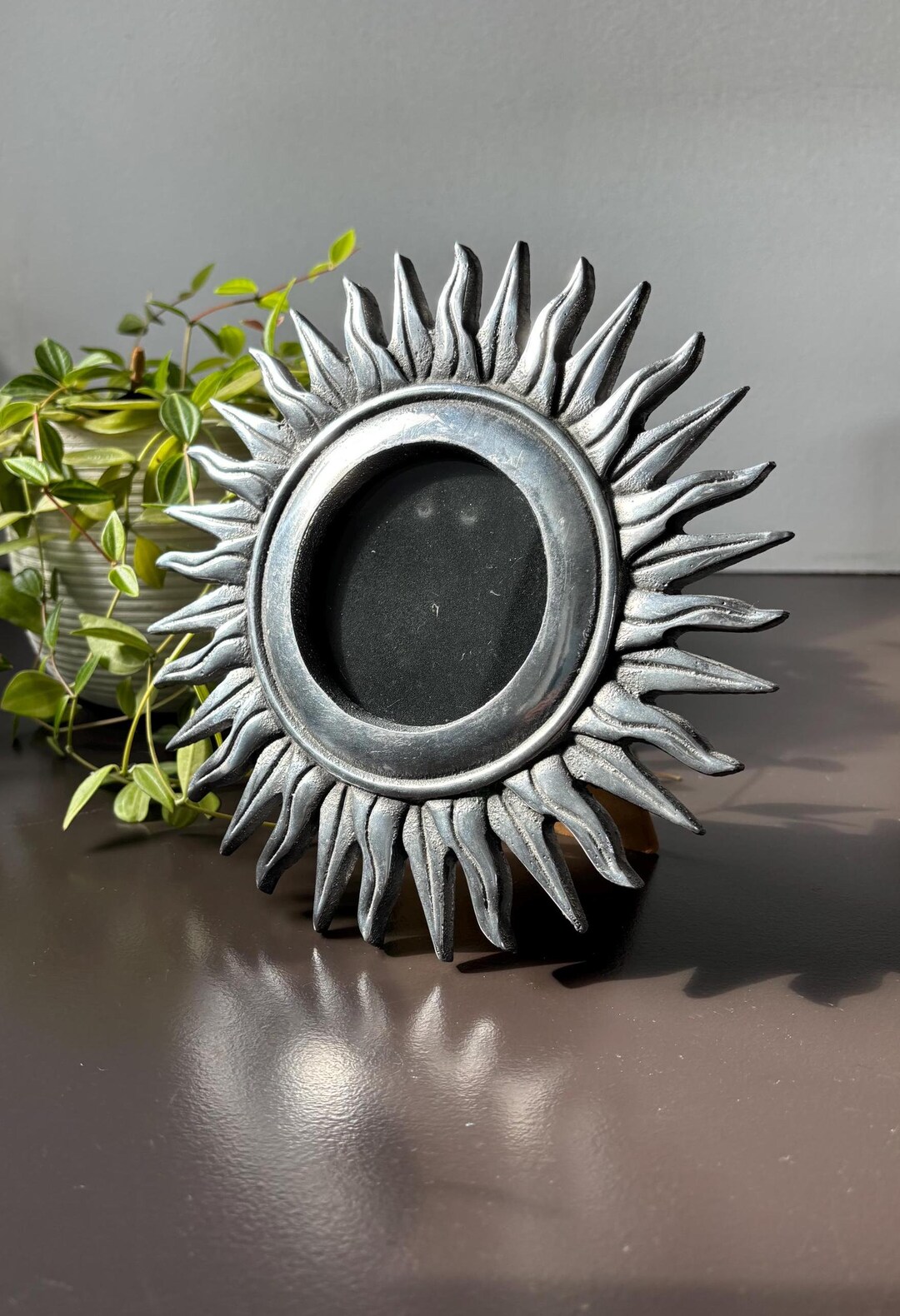 Heavy Metal Photo Frame Sun Design, Round Photo Frame - Etsy