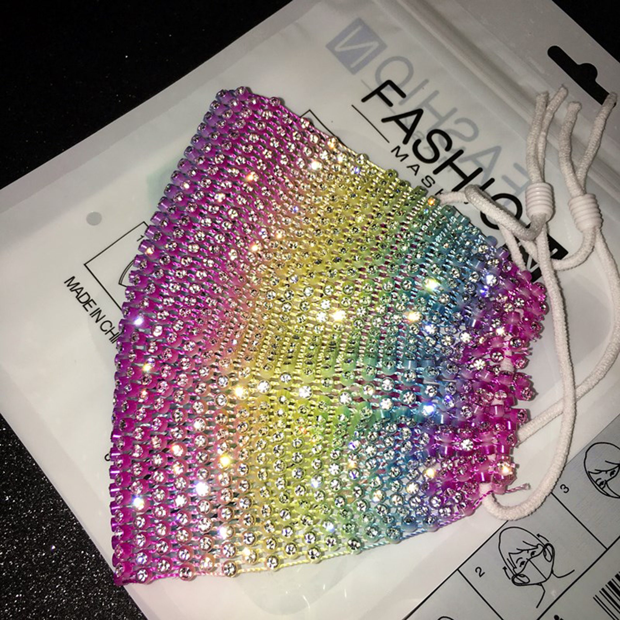 Diamond mask / Fashion diamond mask / decorative personalized | Etsy