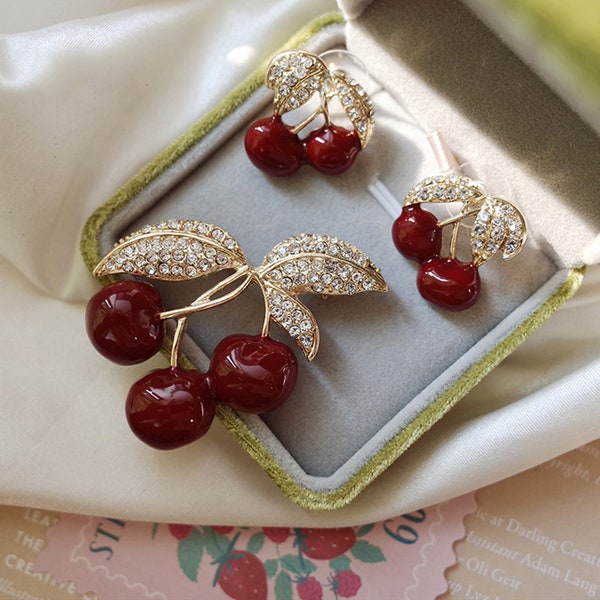 Cherry Brooch - Etsy