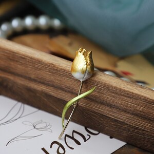 Tulip Brooch Handmade Brooches Enamel Hand-painted Brooches - Etsy