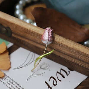 Tulip Brooch Handmade Brooches Enamel Hand-painted Brooches - Etsy