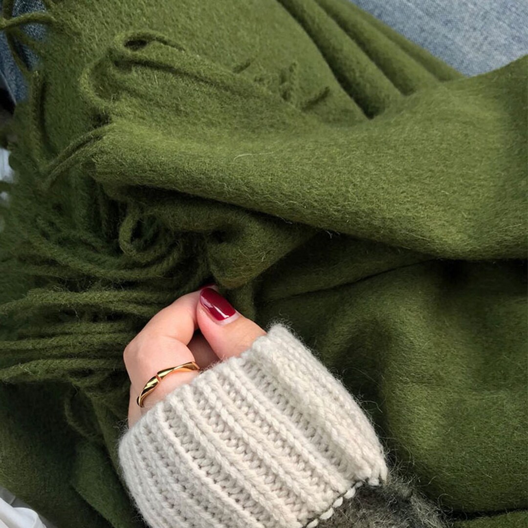 100% Pure Wool Scarf Winter Thickened Solid Color Scarf - Etsy