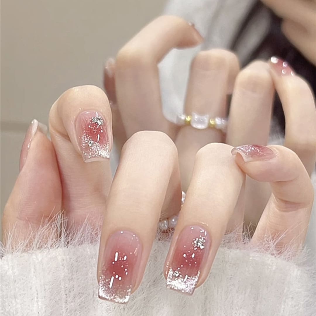 Crystal Blush Cat Eye Nail Art Blush Cat Eye French Nail Art - Etsy